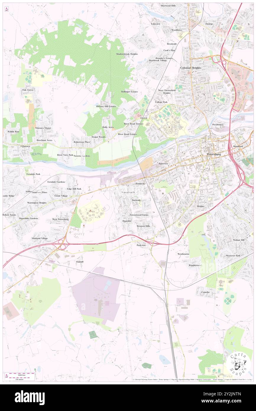 Map of petersburg virginia Cut Out Stock Images & Pictures - Alamy