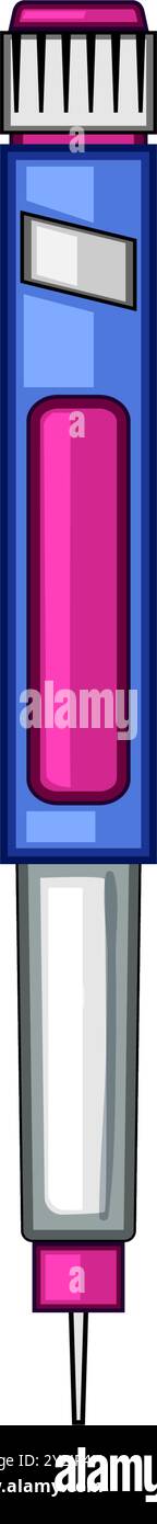 therapy insulin pen cartoon vector illustration Stock Vector Image ...