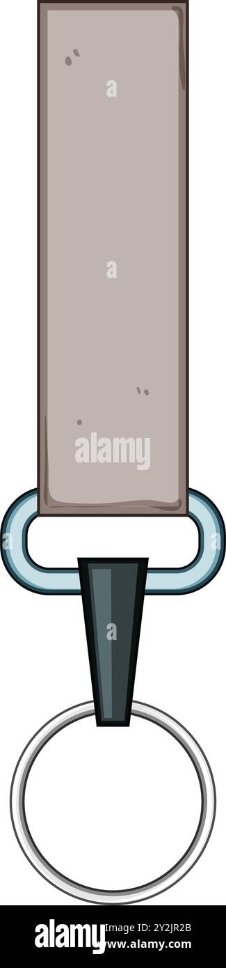 lanyard key ring clip cartoon vector illustration Stock Vector Image ...