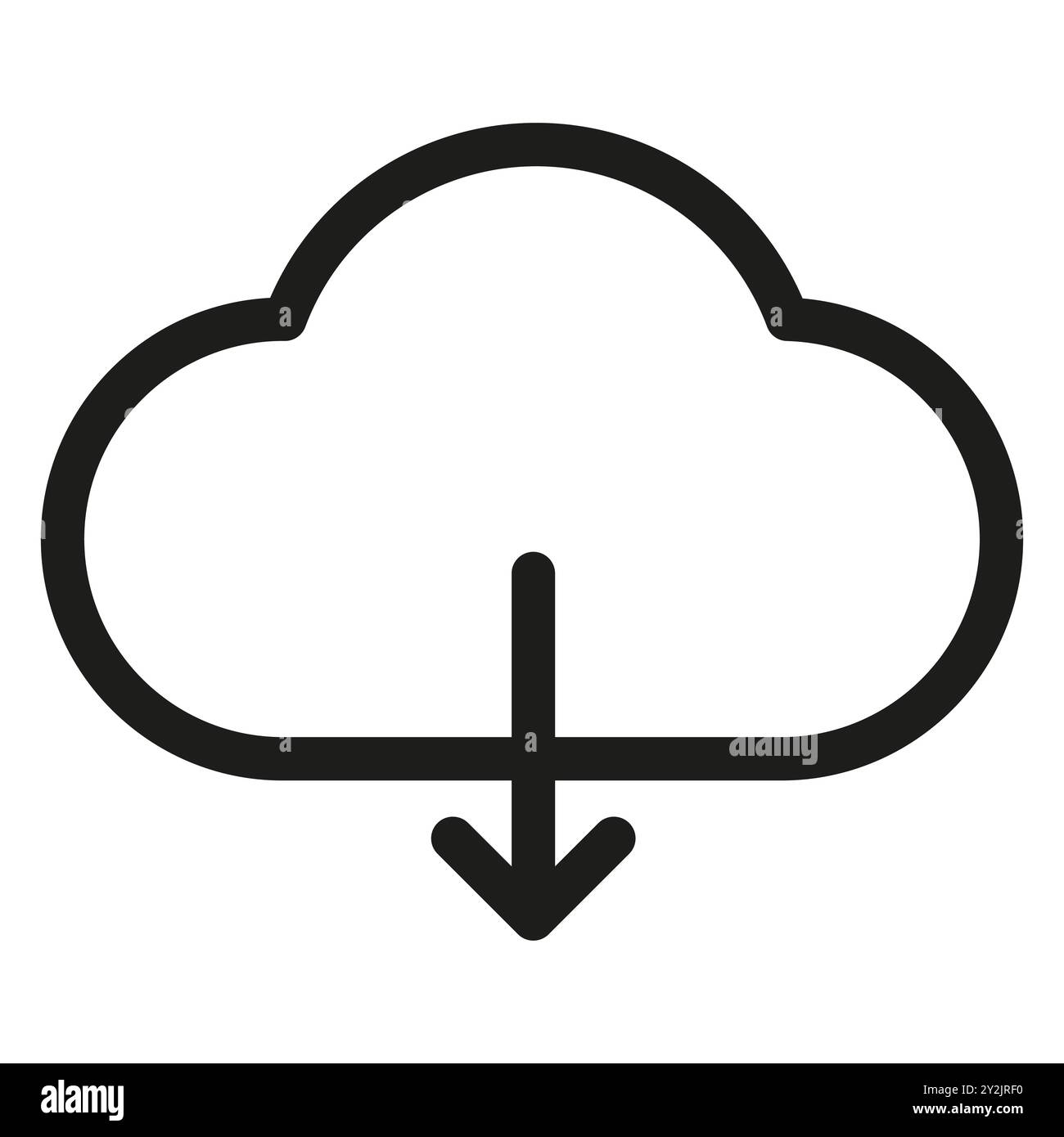 Cloud download icon. Data storage symbol. File transfer graphic. Vector ...