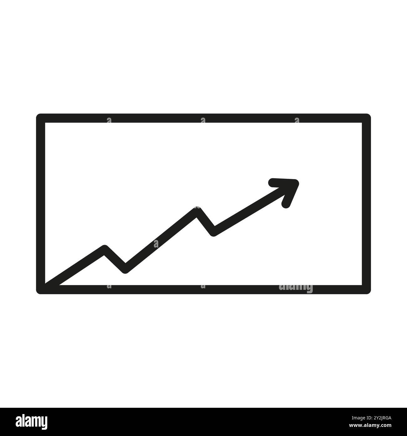 Growth chart icon illustration. Rising graph symbol with arrow. Minimal ...