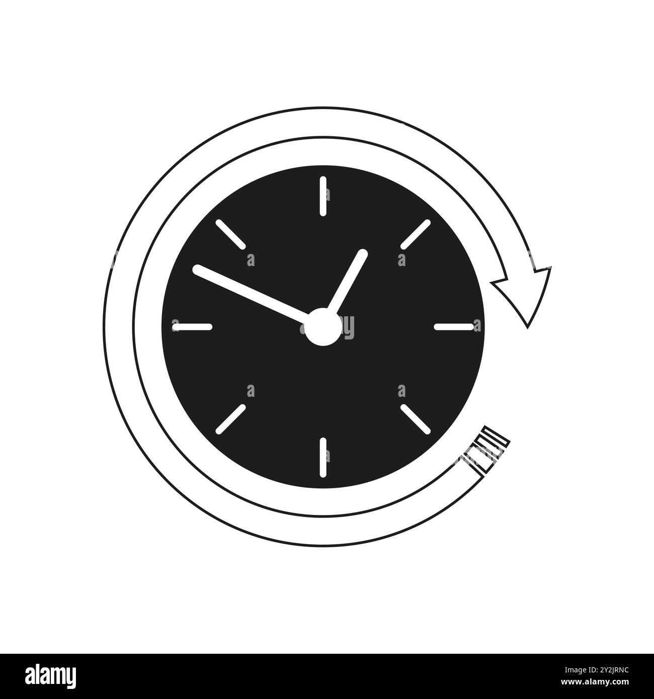 Clock icon. Time management symbol. Arrow around clock. Vector schedule ...