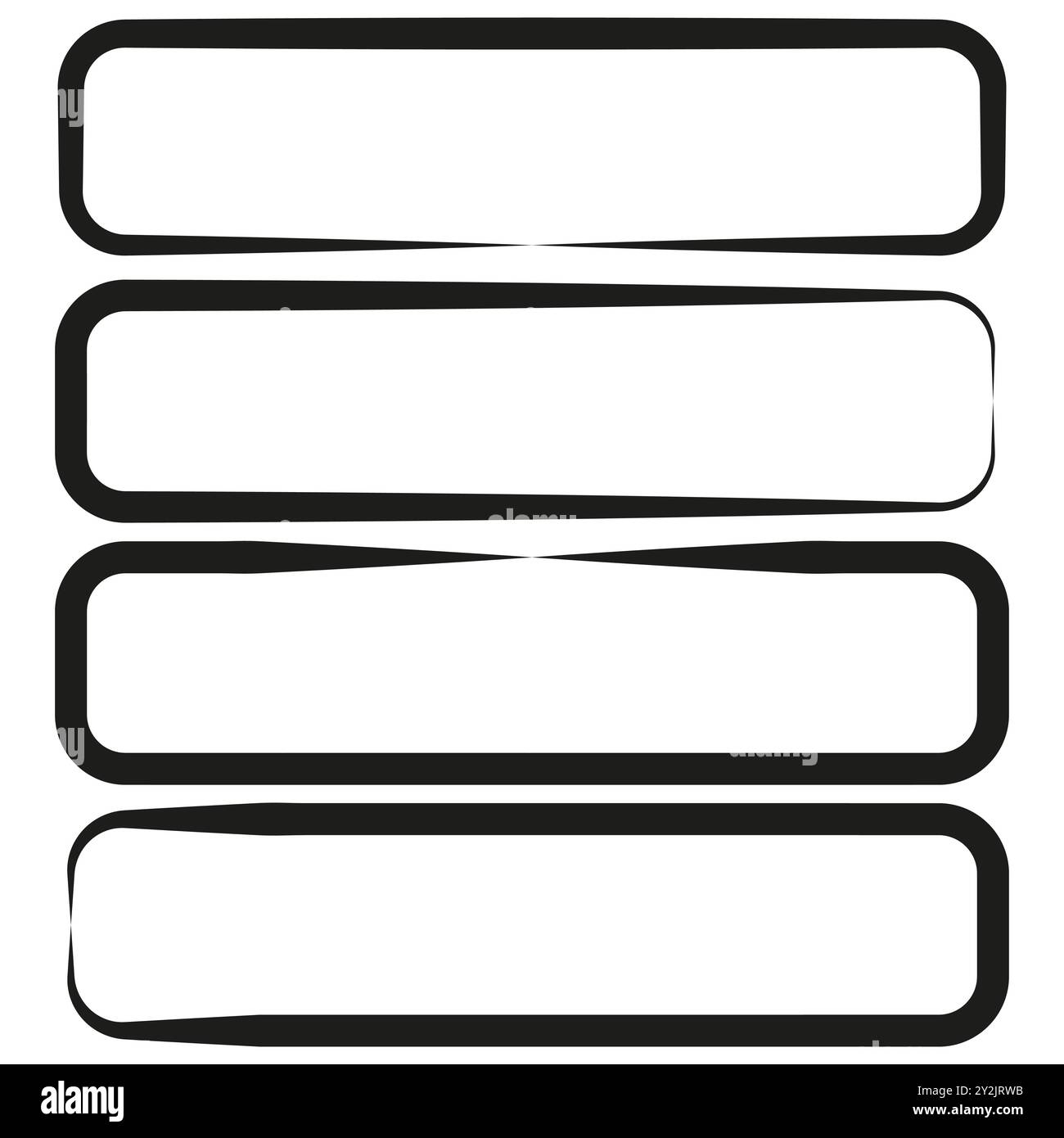 Distorted rectangle frames. Abstract rounded shapes. Dynamic black outlines. Geometric form ...