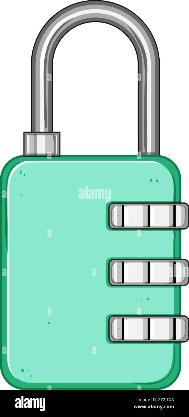 combination luggage lock cartoon vector illustration Stock Vector Image ...