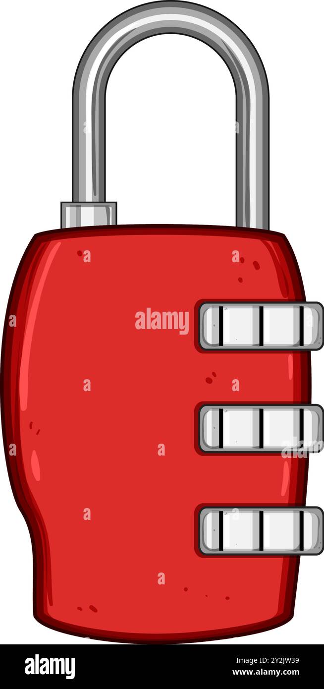 durable luggage lock cartoon vector illustration Stock Vector Image ...