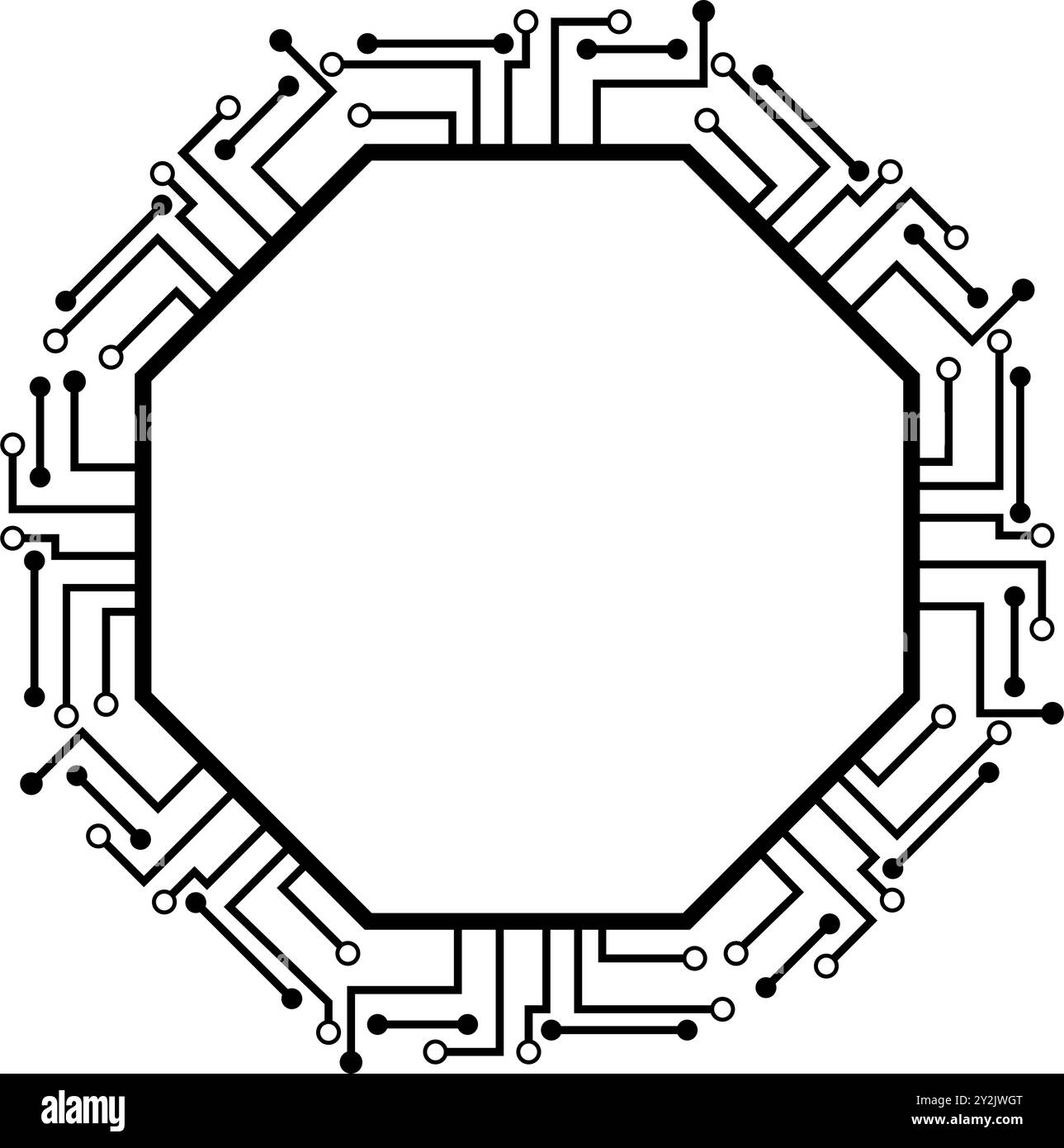 Siltransistor Microchip Frame Cartoon Vector Illustration Stock Vector