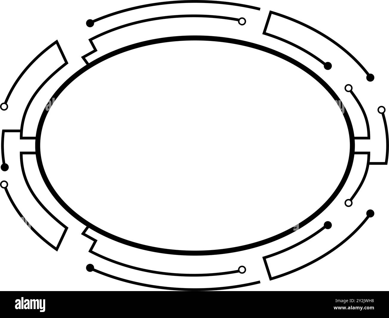Nanotechnology Microchip Frame Cartoon Vector Illustration Stock Vector