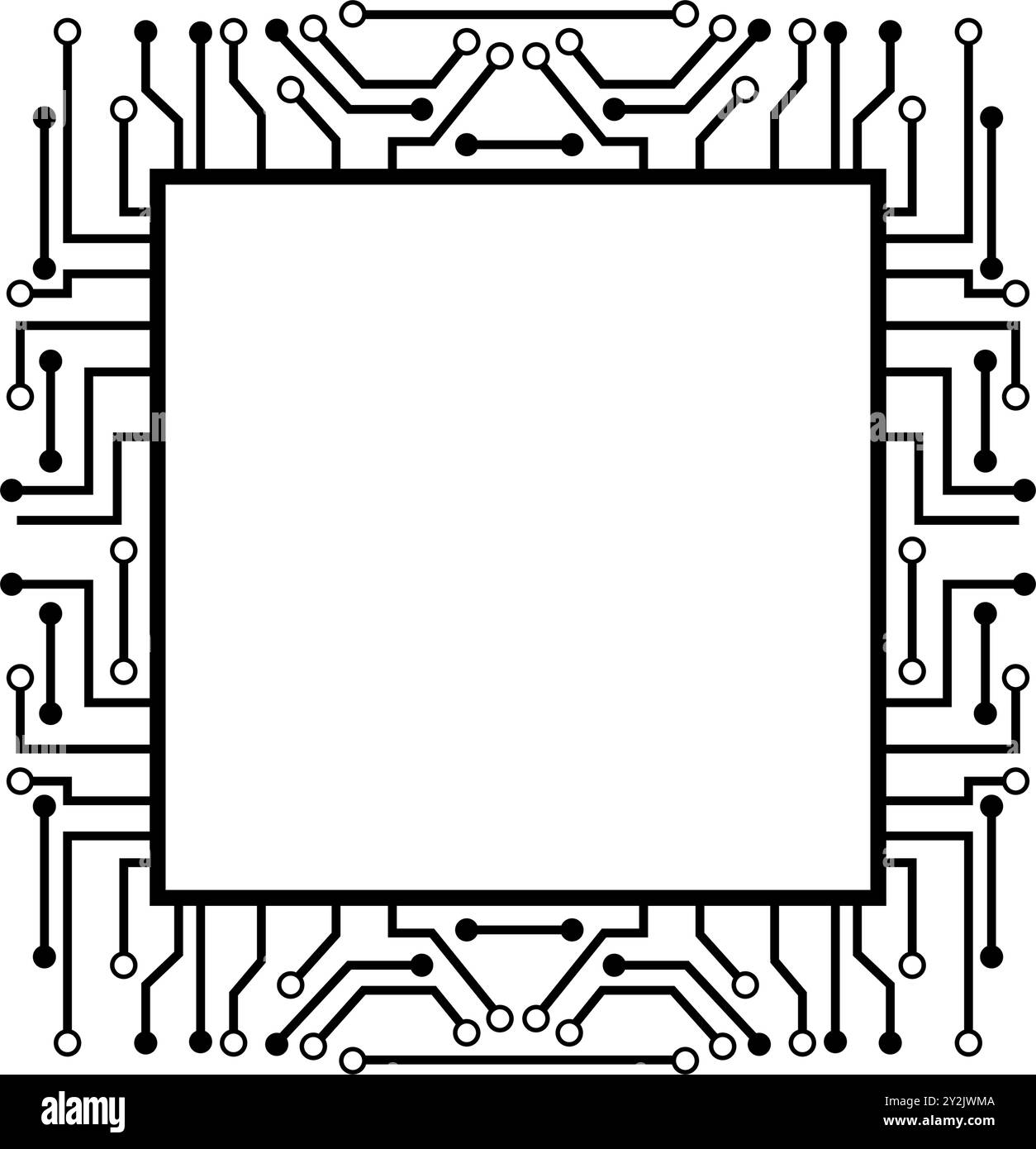 Wafer Microchip Frame Cartoon Vector Illustration Stock Vector Image