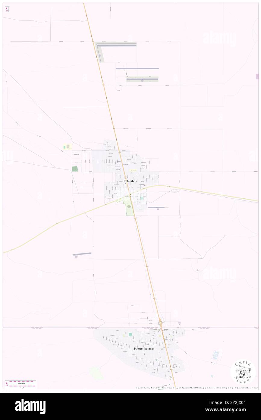 Map of columbus new mexico Cut Out Stock Images & Pictures - Alamy