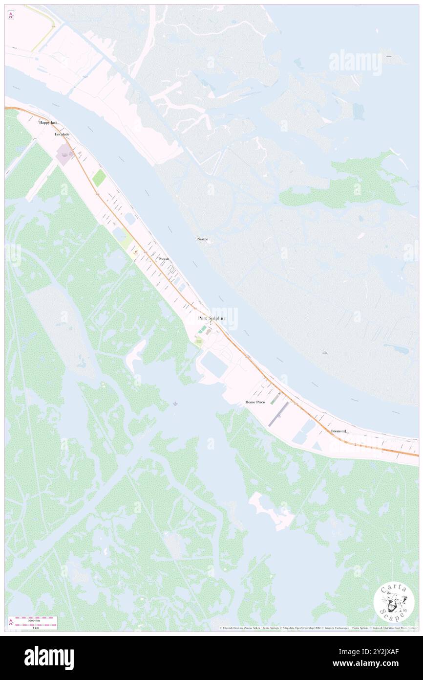 Map of port sulphur Cut Out Stock Images & Pictures - Alamy