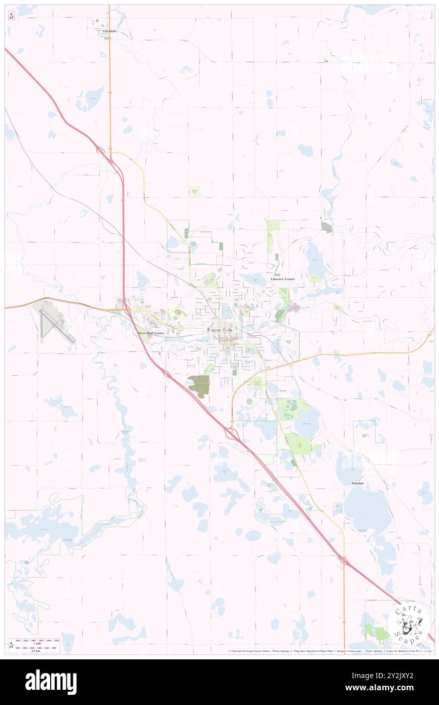 Fergus falls map Cut Out Stock Images & Pictures - Alamy