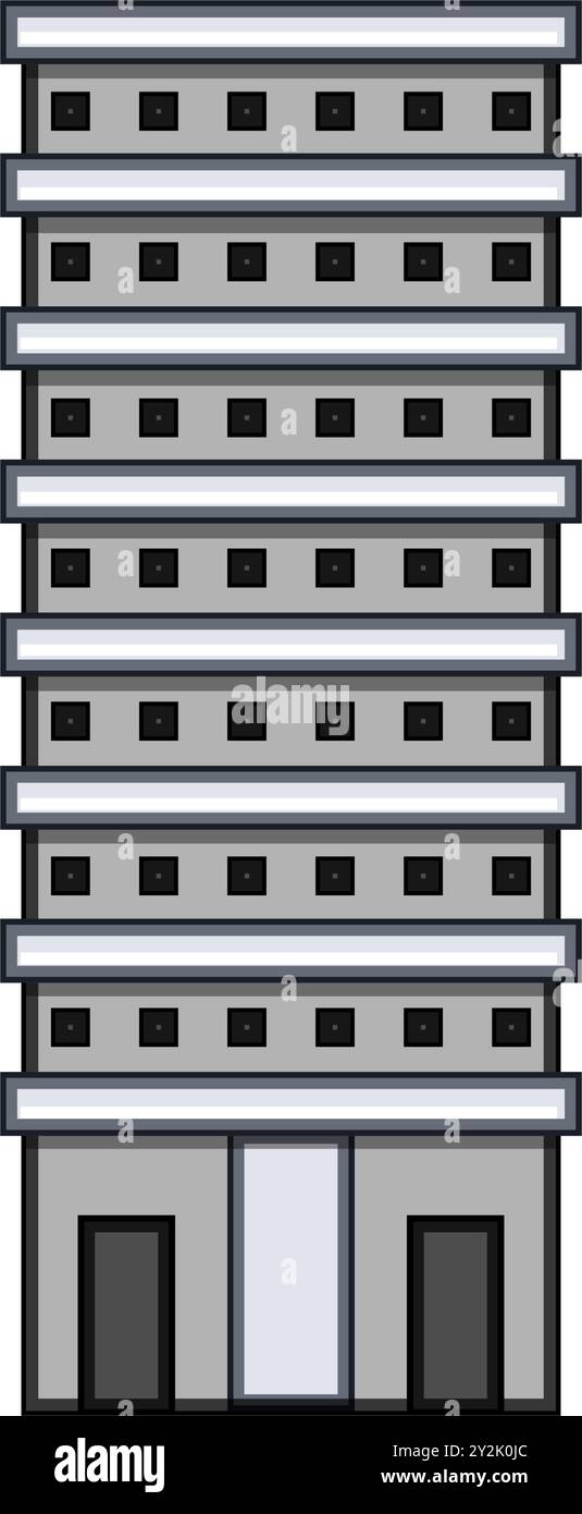 highrise skyscraper cartoon vector illustration Stock Vector Image ...