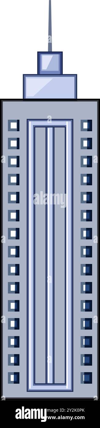 concrete skyscraper cartoon vector illustration Stock Vector Image ...