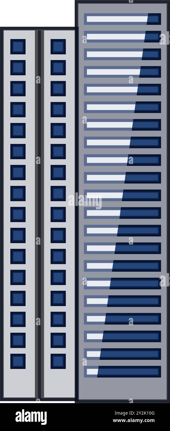 elevation skyscraper cartoon vector illustration Stock Vector Image ...