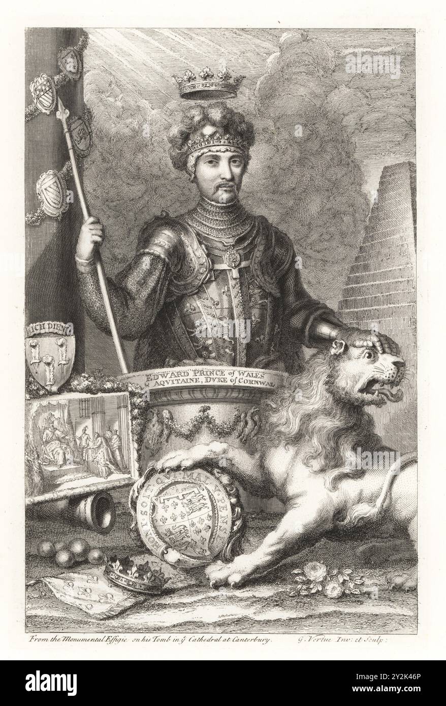 Edward of Woodstock, the Black Prince, 1330-1376. Portrait of the ...