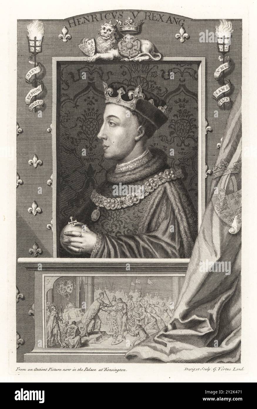 Henry V, King of England, Henry of Monmouth, 1386-1422. Portrait in ...