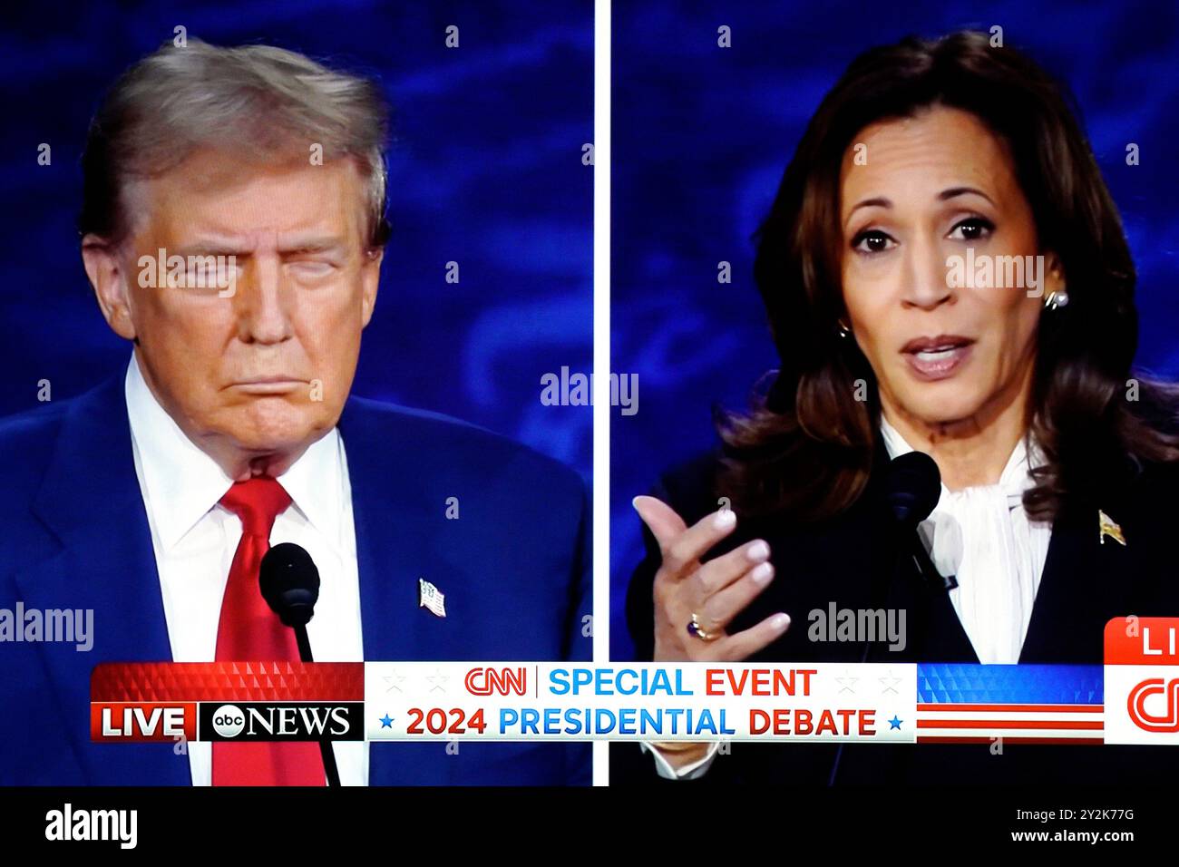 Washington, United States. 10th Sep, 2024. ABC hosts a presidential ...