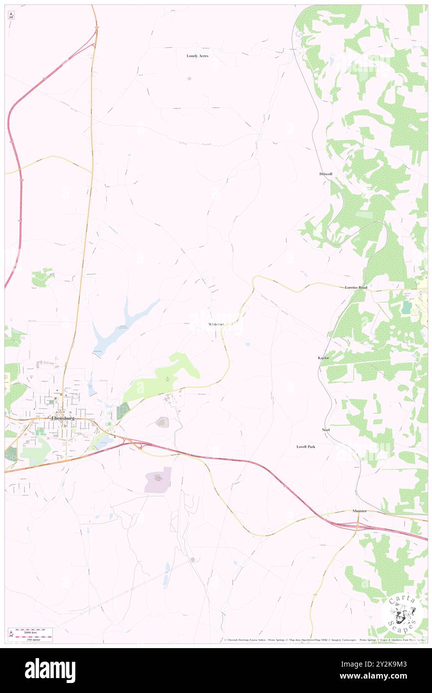 Cambria county map hi-res stock photography and images - Alamy