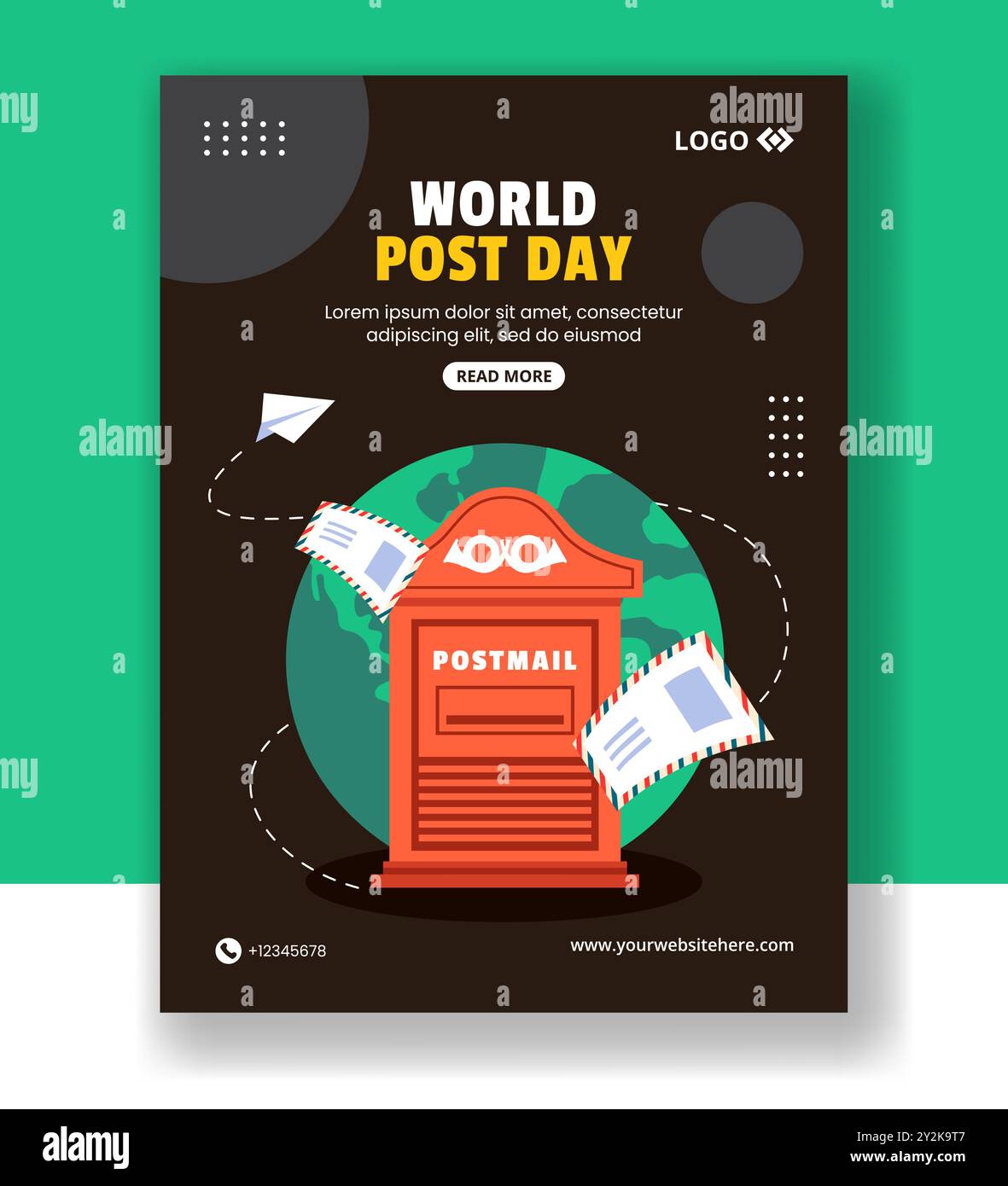 Post Day Vertical Poster Flat Cartoon Hand Drawn Templates Background ...