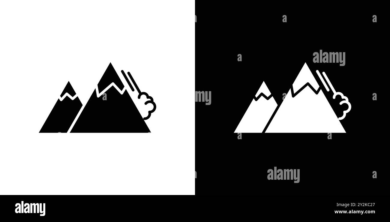 avalanche icon linear logo mark set collection in black and white for ...