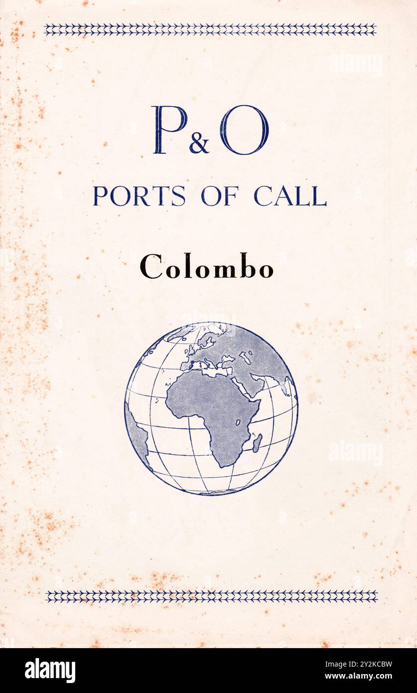 Old P&O Ports of Call brochure for Colombo from the 1950's Stock Photo ...