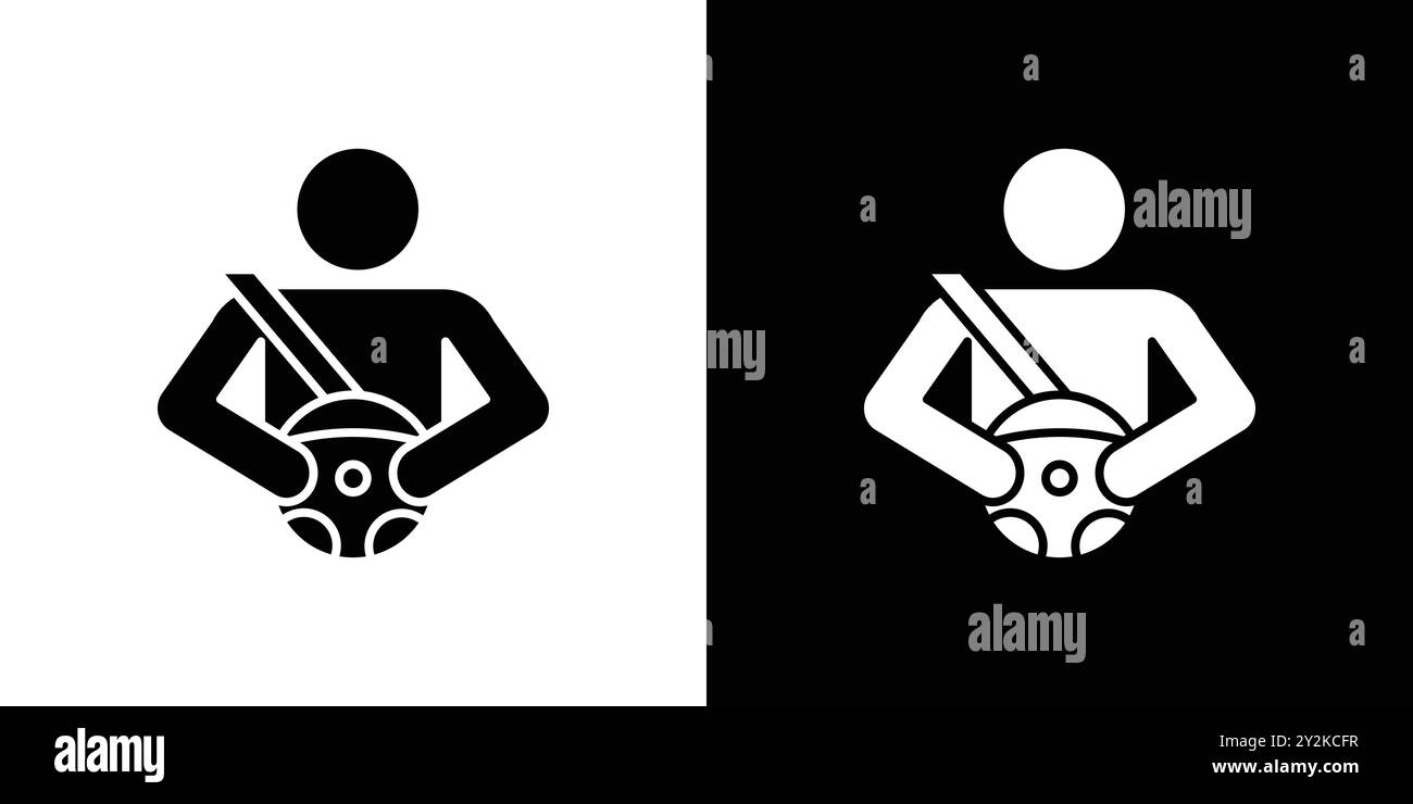 car driver icon linear logo mark set collection in black and white for ...