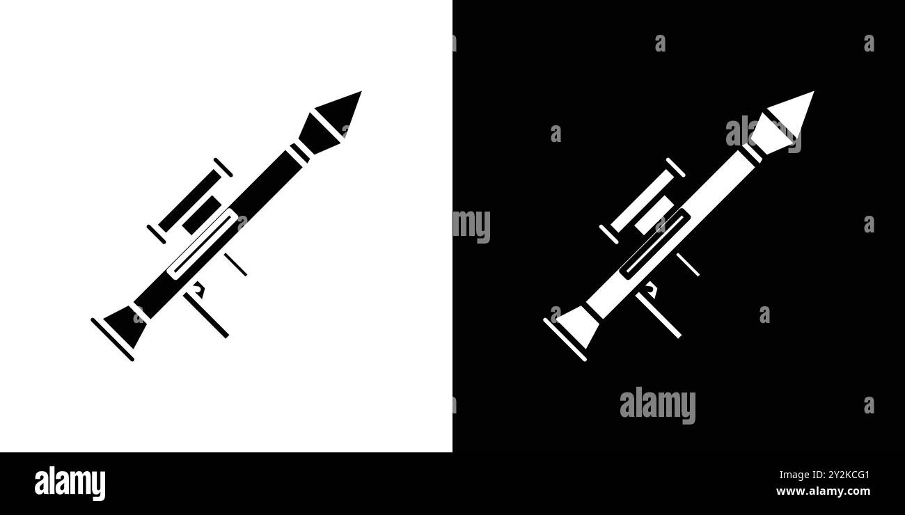 bazooka icon linear logo mark set collection in black and white for web ...