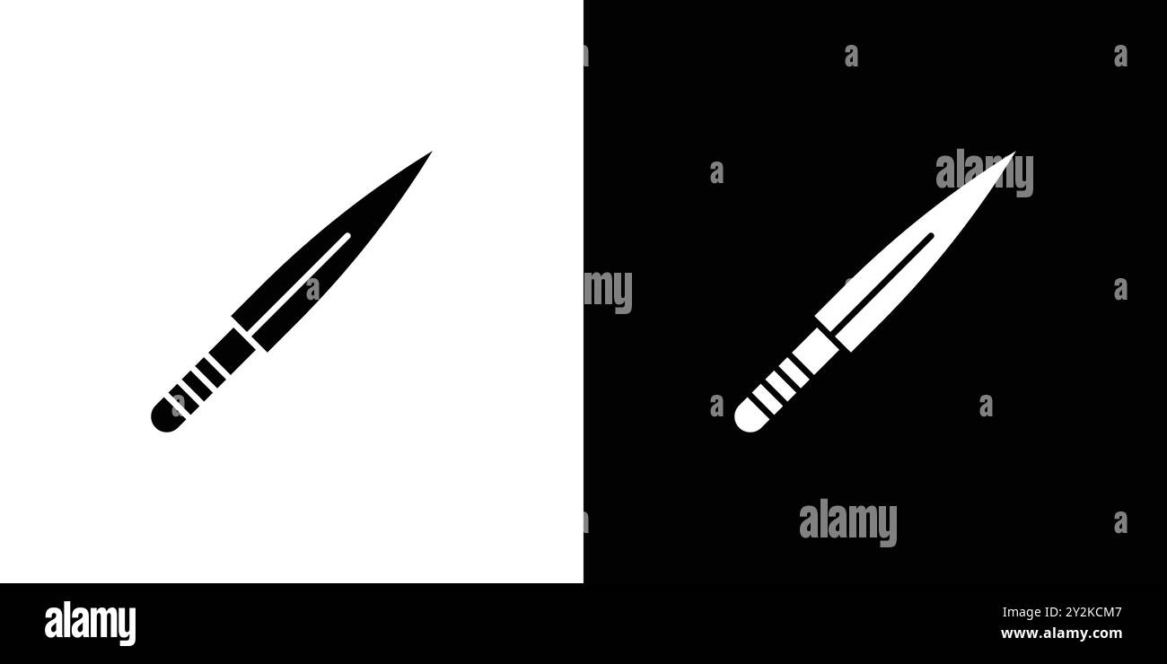 dagger icon linear logo mark set collection in black and white for web ...