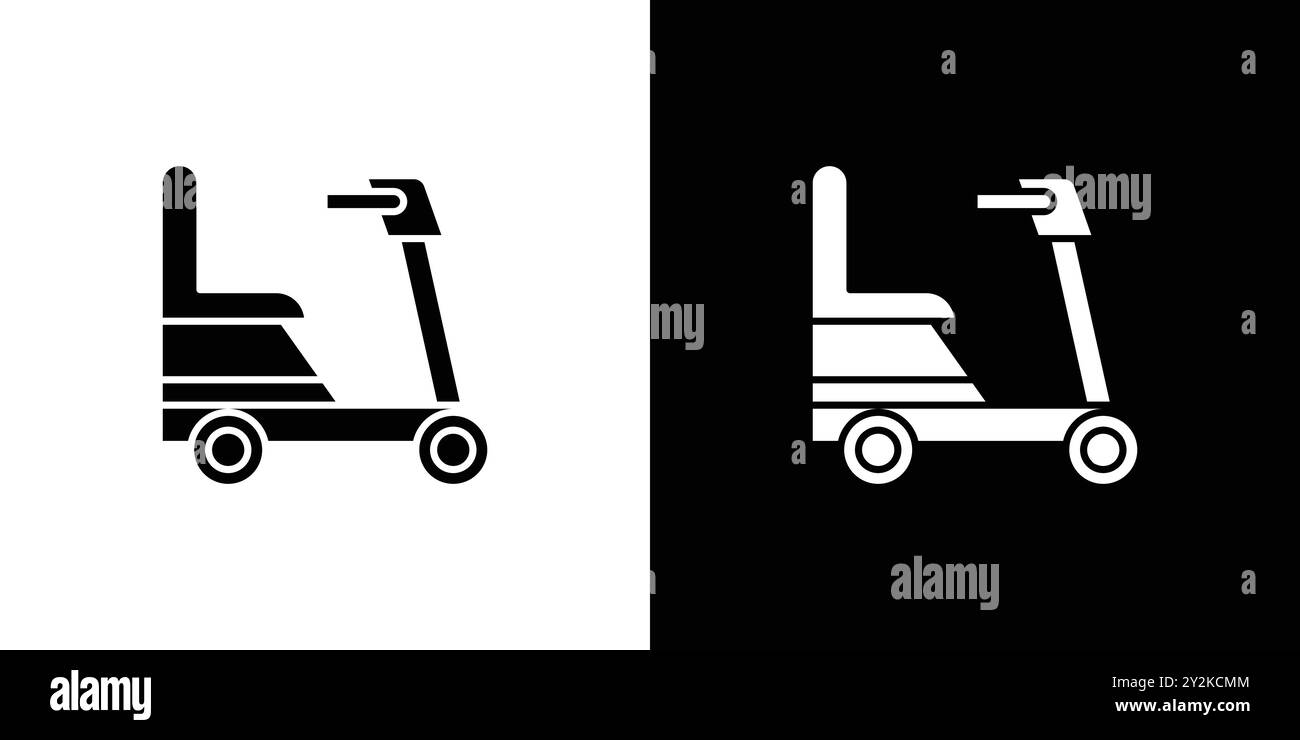 Electric wheelchair scooter icon linear logo mark set collection in ...
