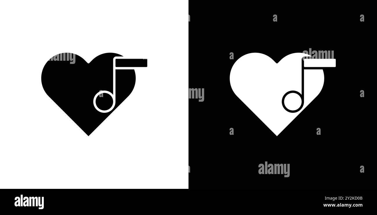 Heard heart note icon linear logo mark set collection in black and ...