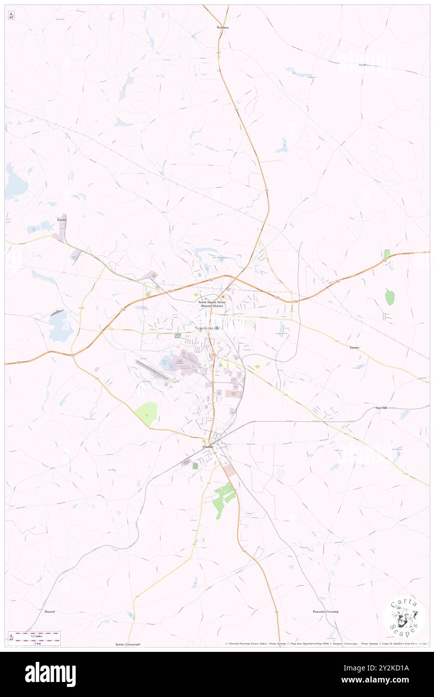 Sandersville georgia map Cut Out Stock Images & Pictures - Alamy