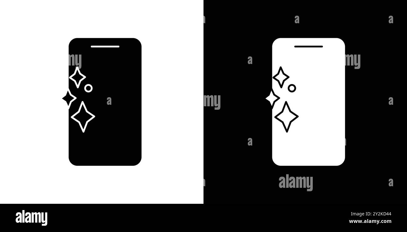 clean phone glass icon linear logo mark set collection in black and ...