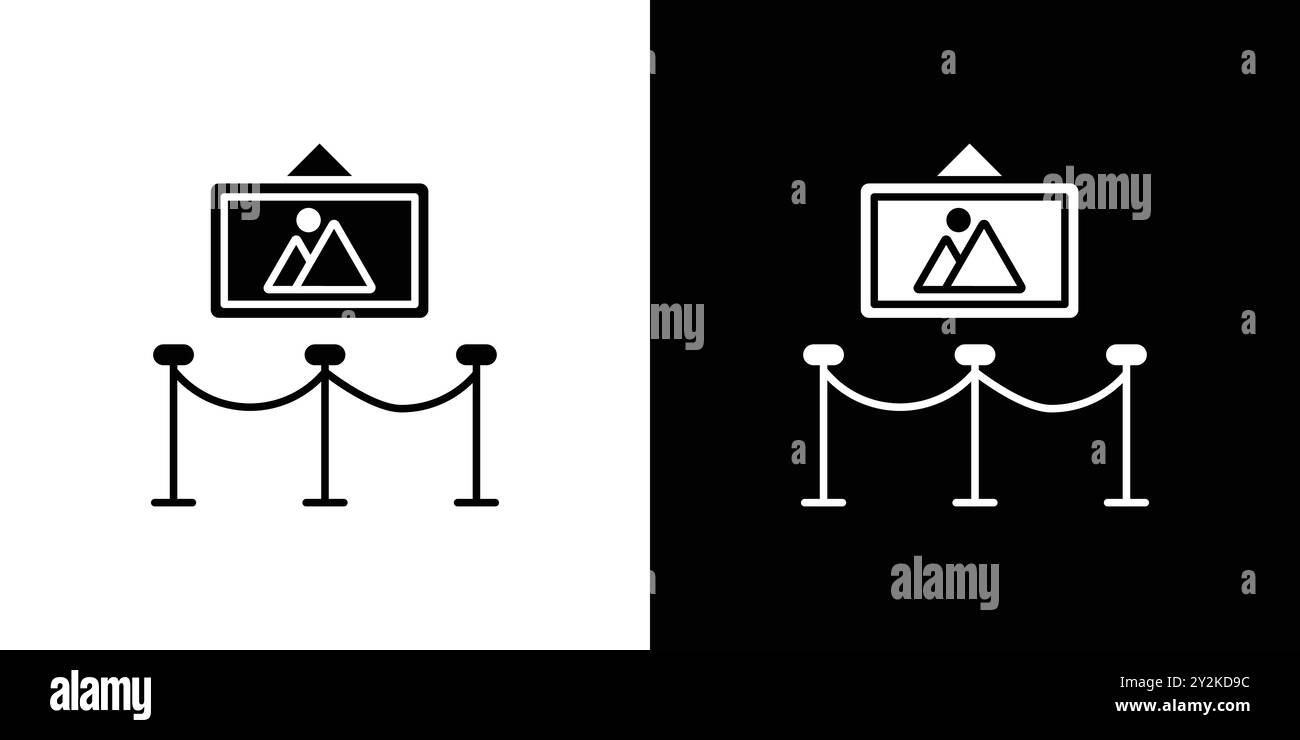 Exhibit icon linear logo mark set collection in black and white for web Stock Vector Image & Art ...