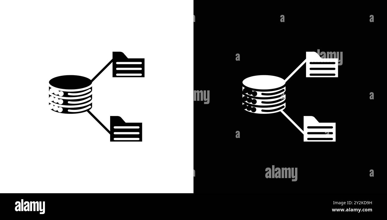 Data storage icon linear logo mark set collection in black and white ...