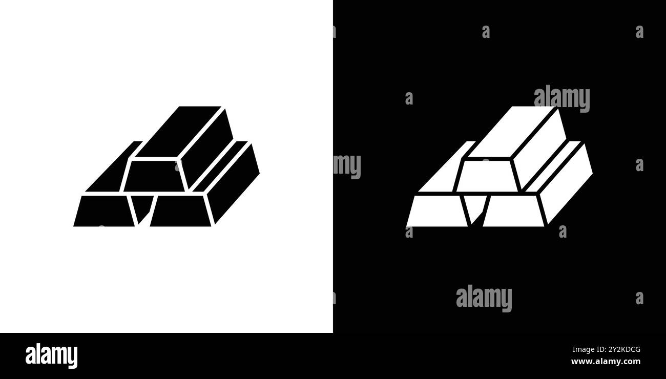 gold bars icon linear logo mark set collection in black and white for web Stock Vector Image ...