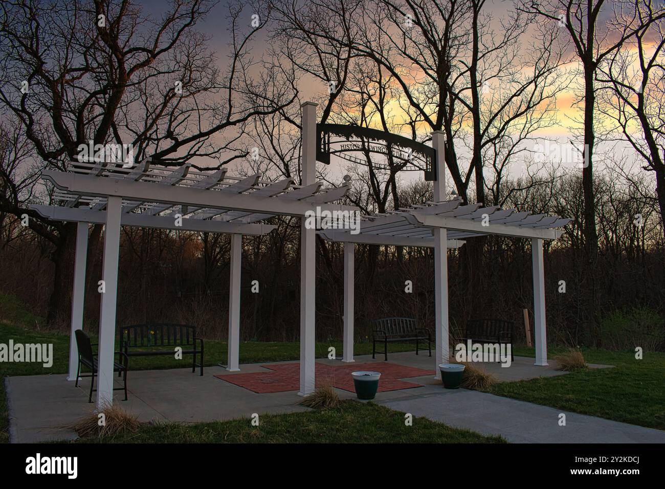 Swinging Bridge Overhang in Columbus Junction, Iowa Stock Photo - Alamy