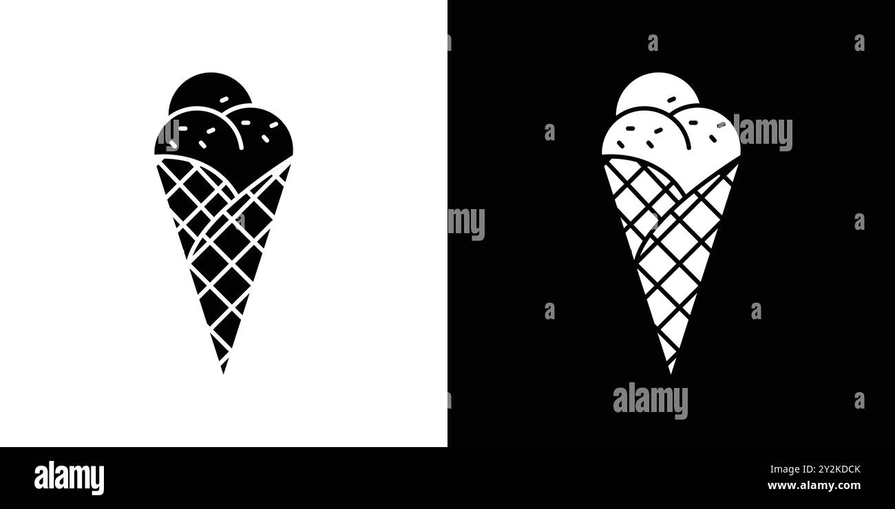 Gelato ice cream icon linear logo mark set collection in black and ...