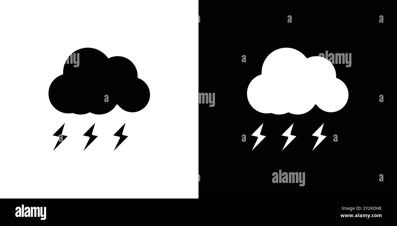 Lightning icon linear logo mark set collection in black and white for ...