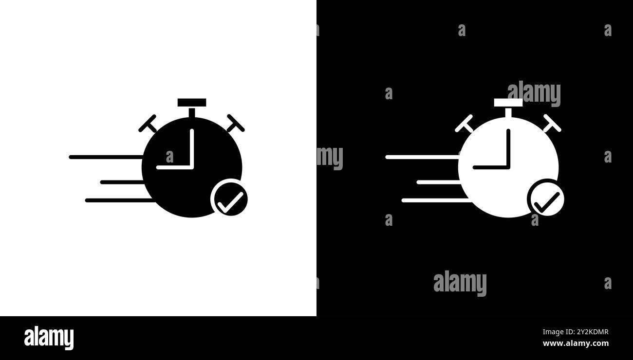 Quick approval icon linear logo mark set collection in black and white ...