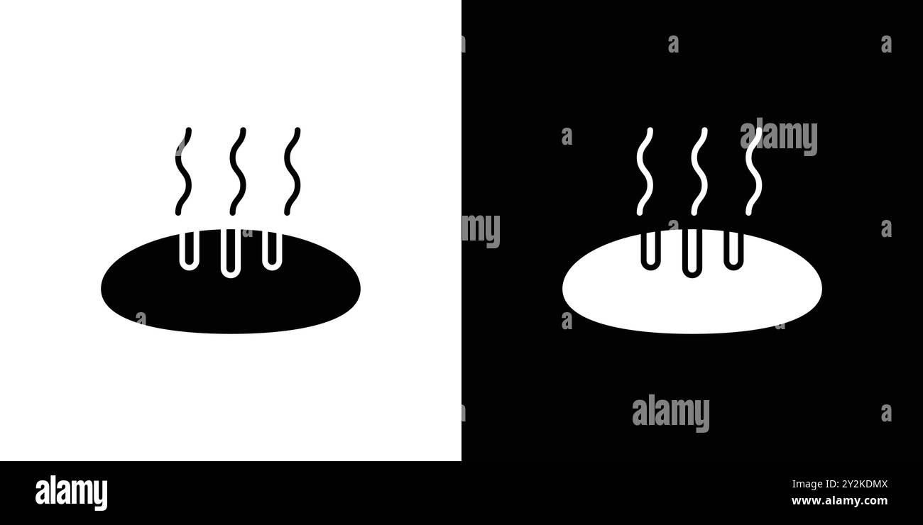fresh bread icon linear logo mark set collection in black and white for ...