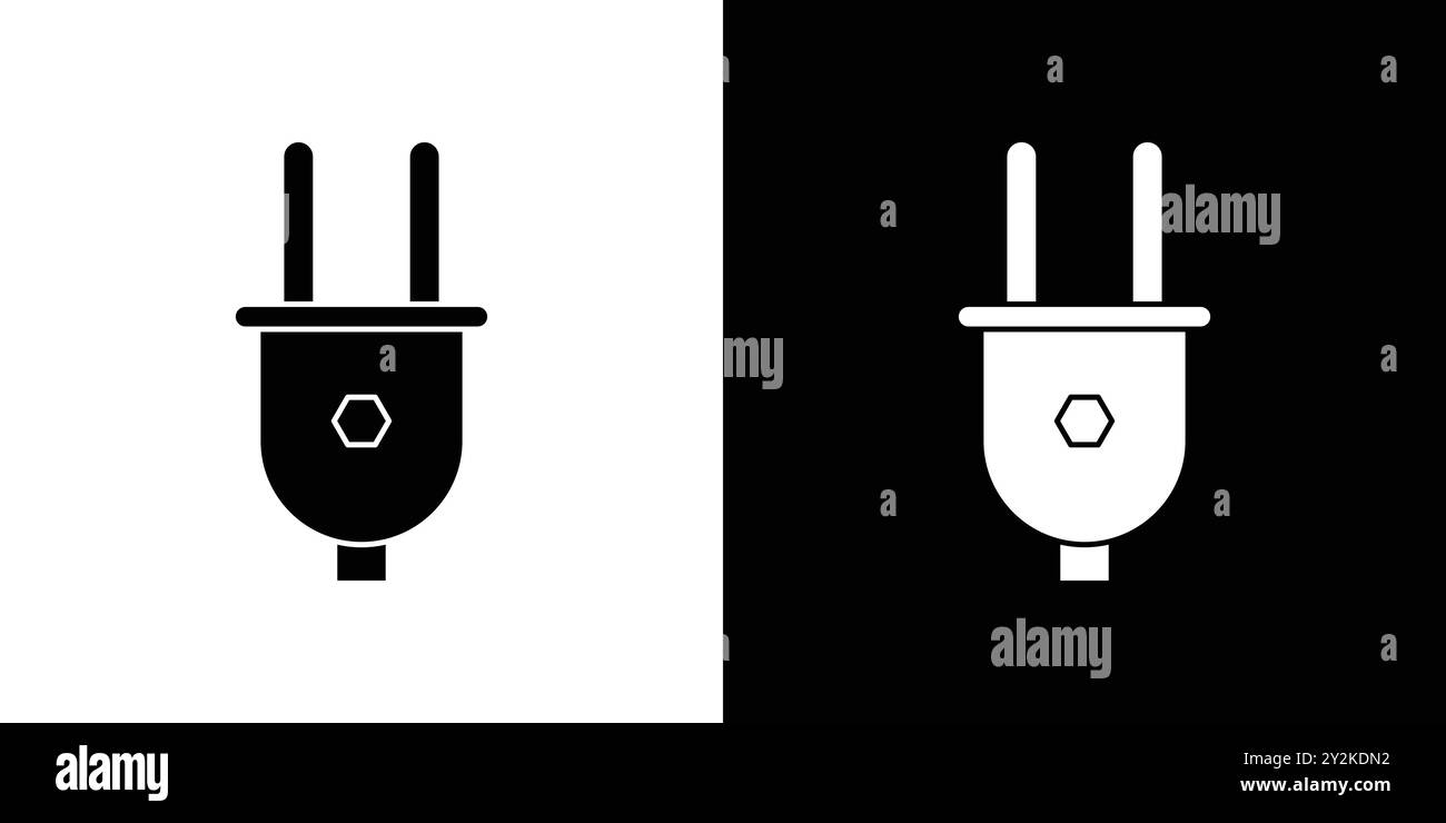 plug icon linear logo mark set collection in black and white for web ...