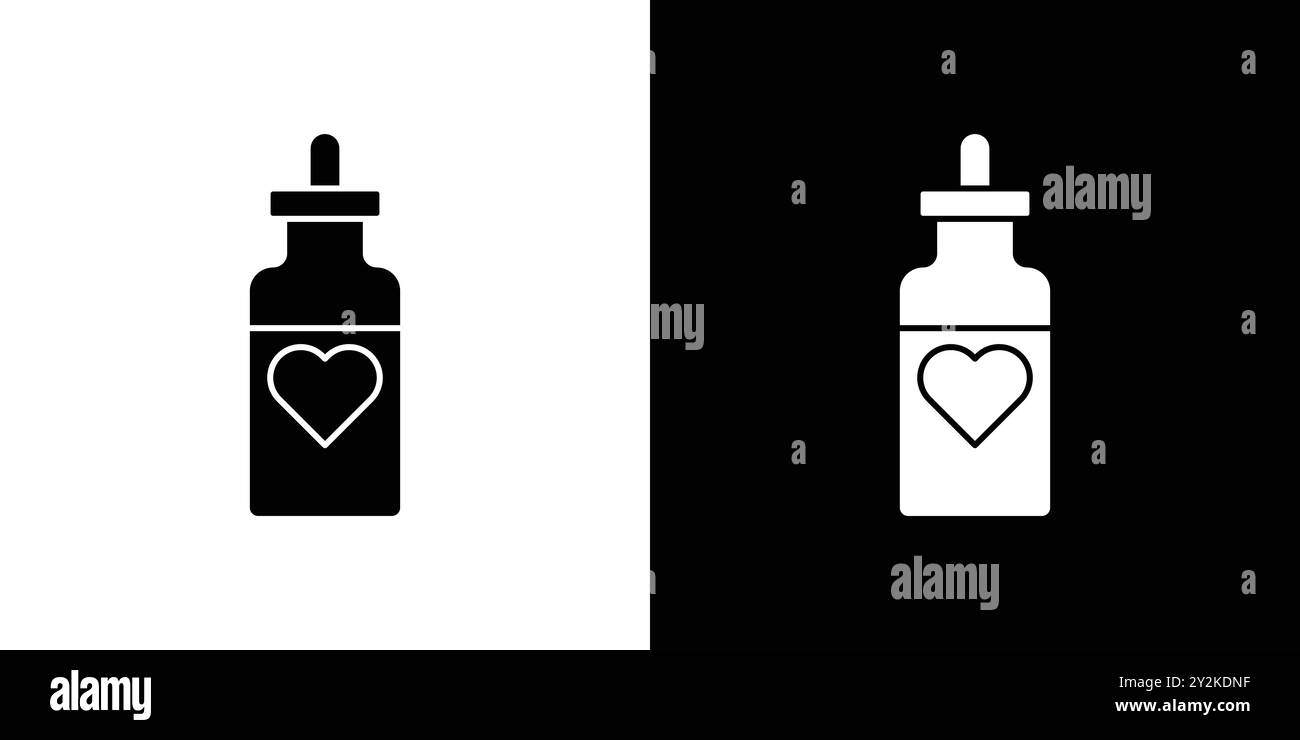 Love Elixir icon linear logo mark set collection in black and white for ...