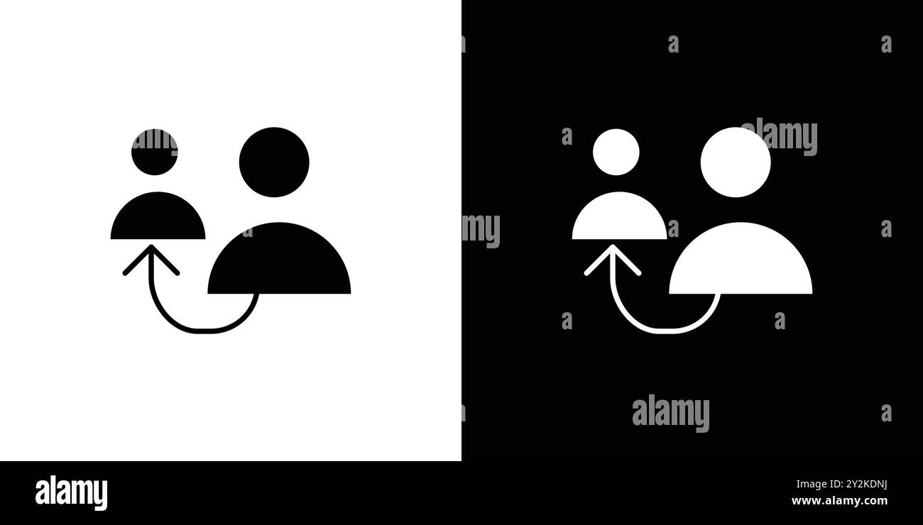 Referrals icon linear logo mark set collection in black and white for ...