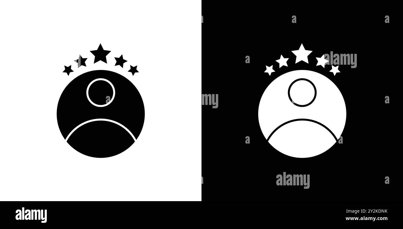 Rating employee icon linear logo mark set collection in black and white ...