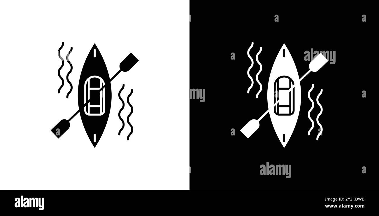 kayak icon linear logo mark set collection in black and white for web ...