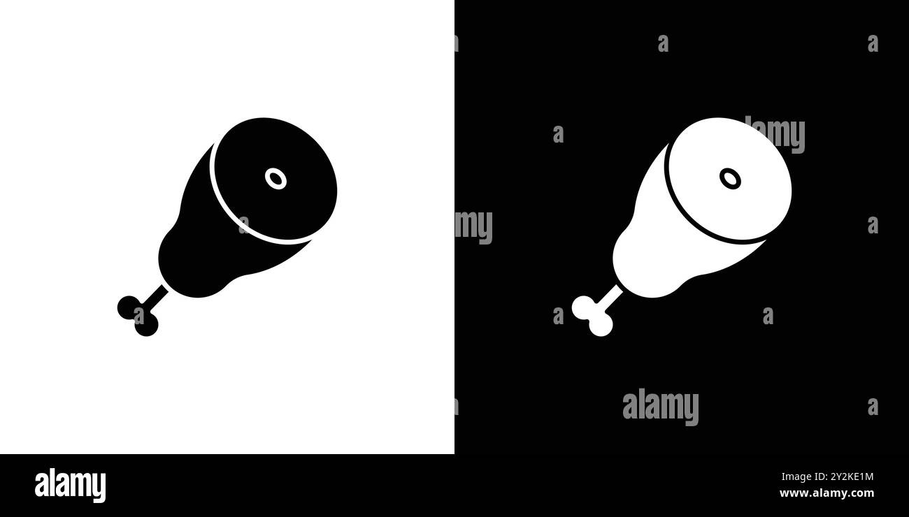 meat icon linear logo mark set collection in black and white for web ...