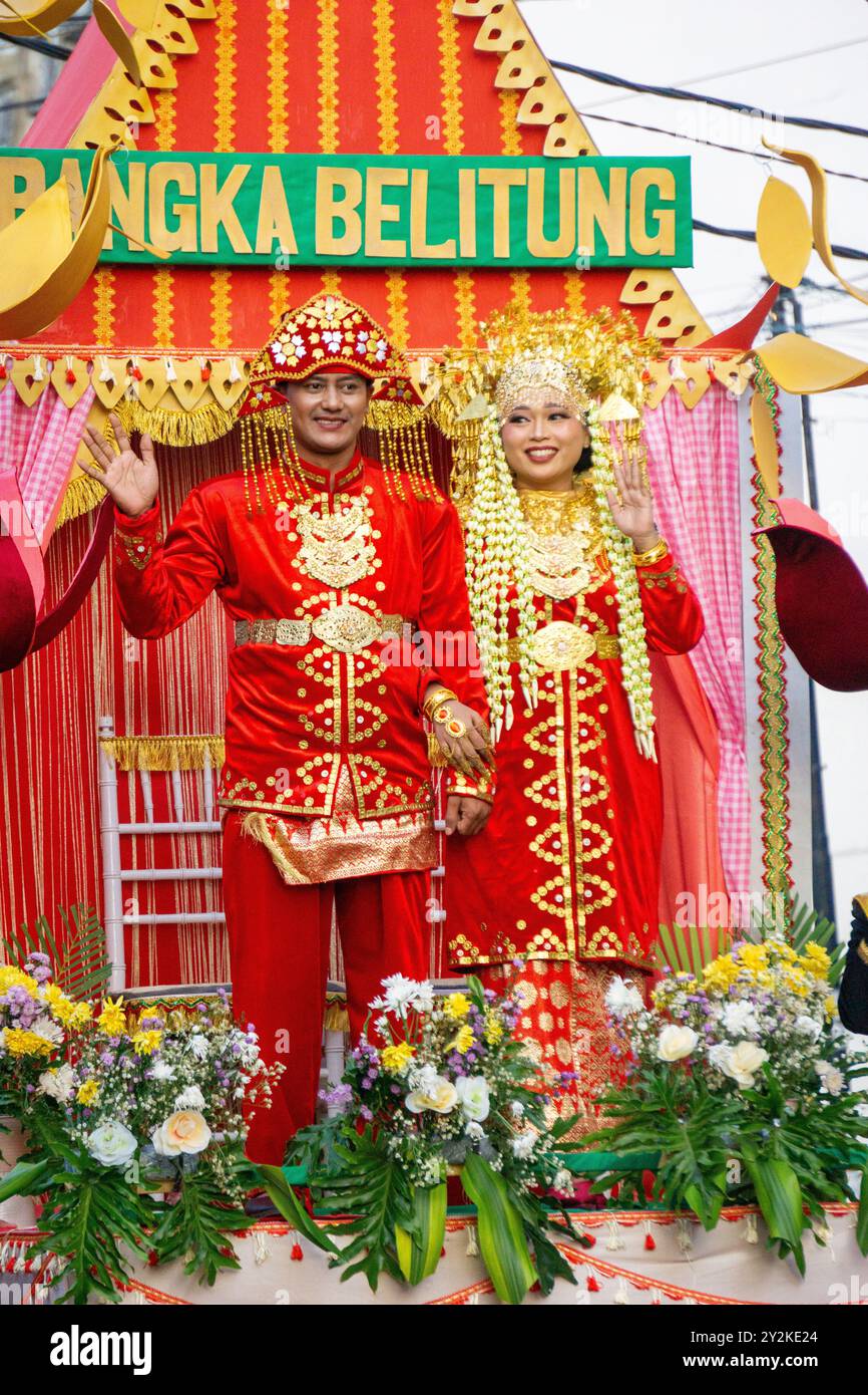 Traditional costume from Bangka Belitung on the 3rd BEN Carnival Stock ...