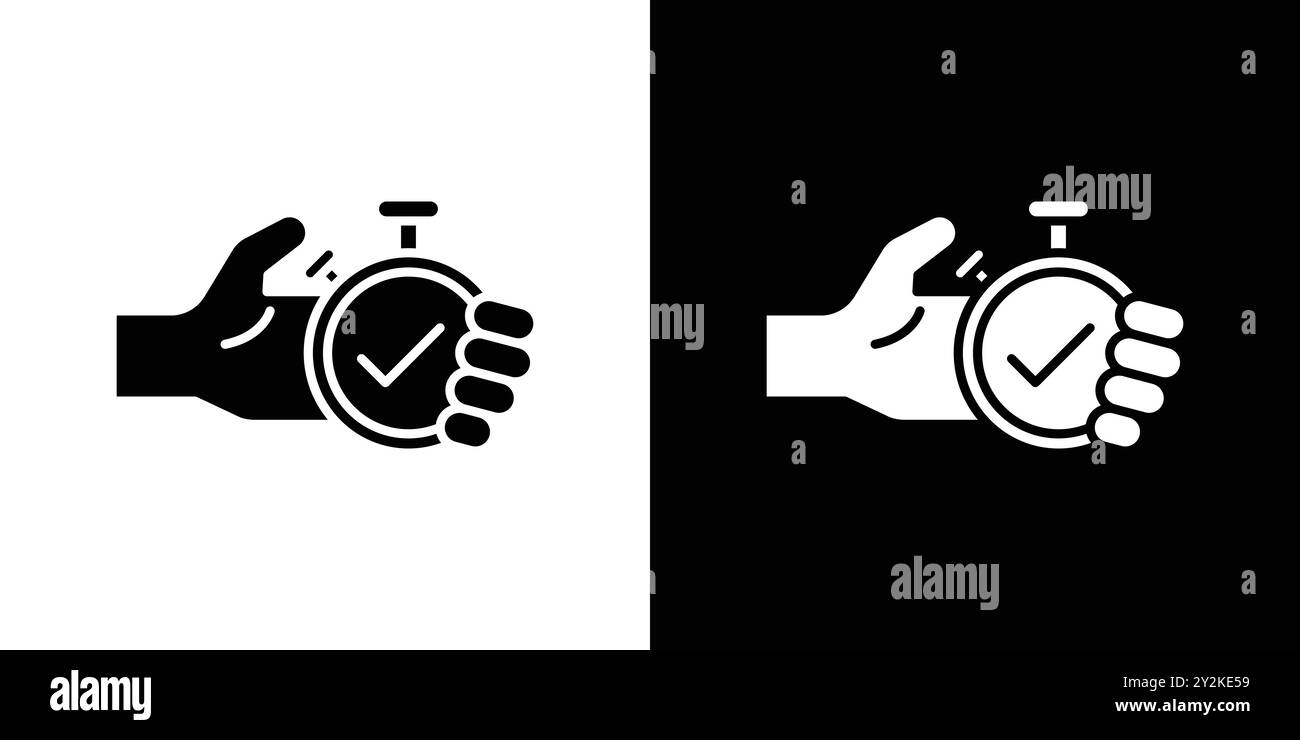testing time icon linear logo mark set collection in black and white ...