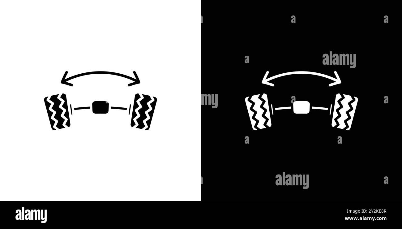 wheel alignment icon linear logo mark set collection in black and white for web Stock Vector ...
