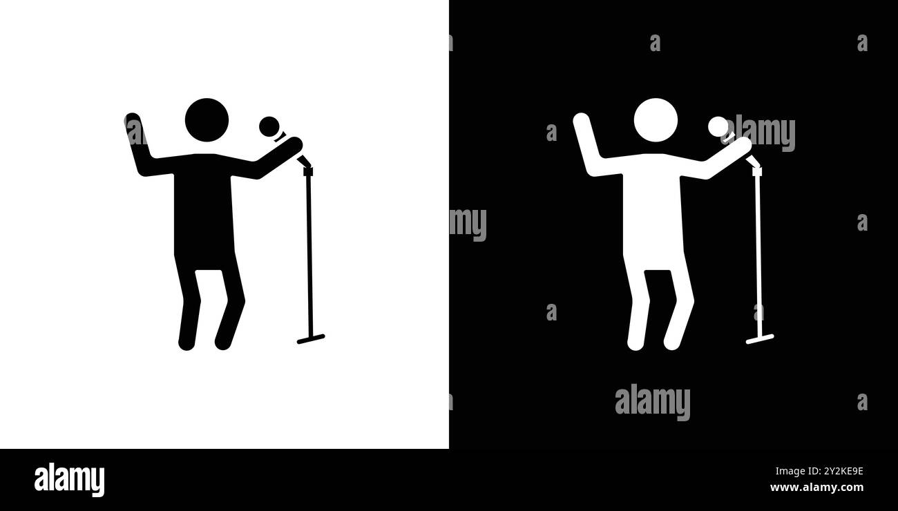 Sing icon linear logo mark set collection in black and white for web ...